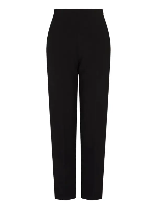 Emporio Armani High-waisted Side Zip Pants - Black