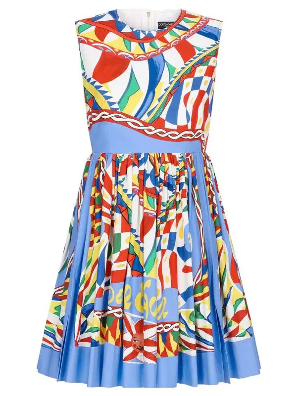 Dolce & Gabbana Sleeveless Printed Mini Dress - Multicolor