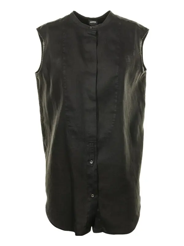 Aspesi Sleeveless Button-up Top - Black