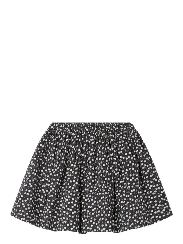 Bonpoint Cherry-printed Pleated Skirt - Night Blue