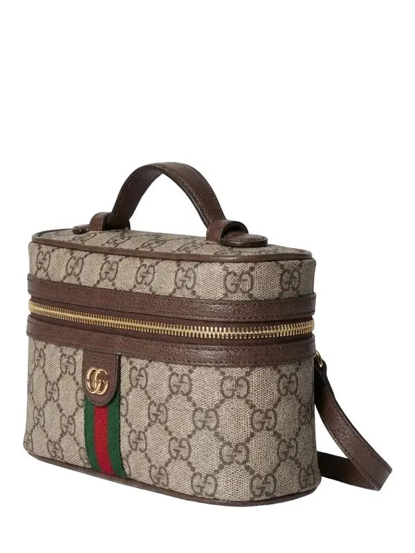 Gucci Ophidia Small Vanity Bag - Beige And Dark Brown