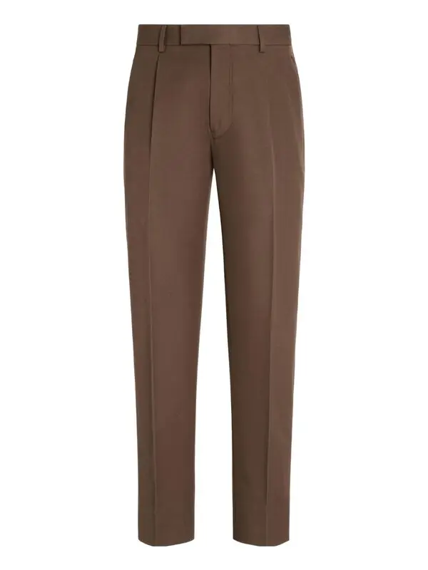 Zegna Pleated Tailored Trousers - Brown