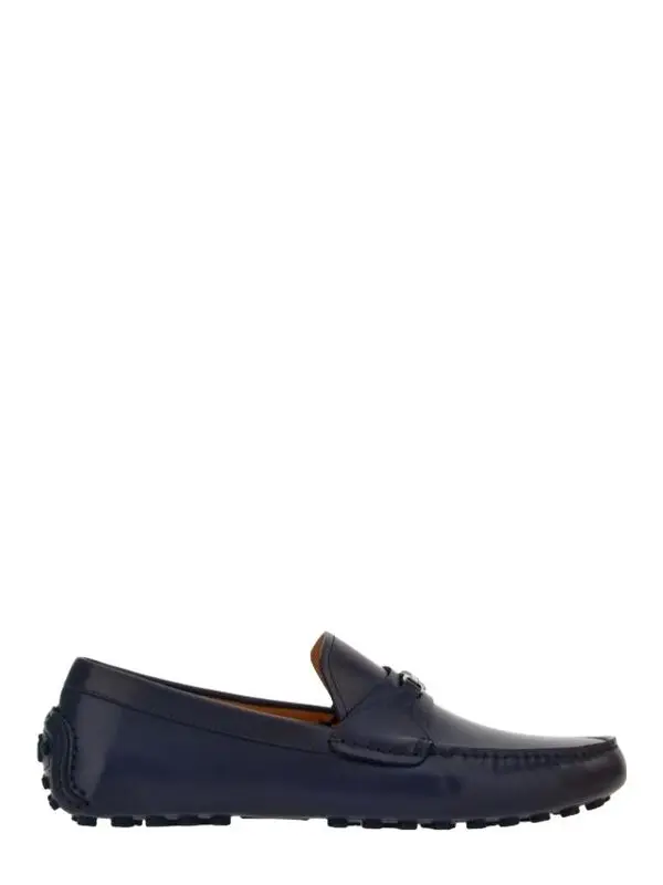FERRAGAMO Logo Horsebit Loafers - Black