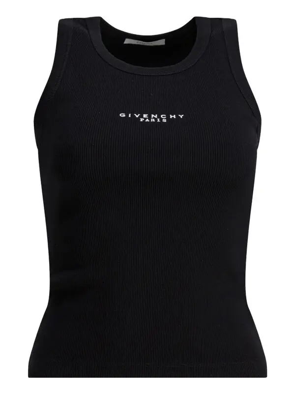 Givenchy Logo Detailed Ribbed Tank Top - Black