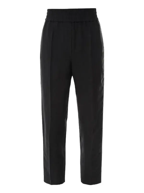 Brunello Cucinelli Elasticated Waistband Straight Leg Trousers - Black