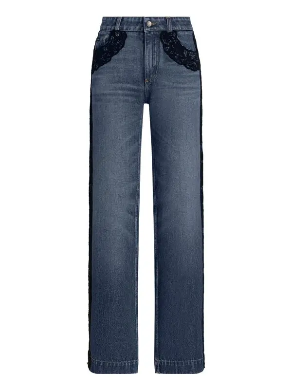 Dolce & Gabbana Lace Detailed Jeans - Blue
