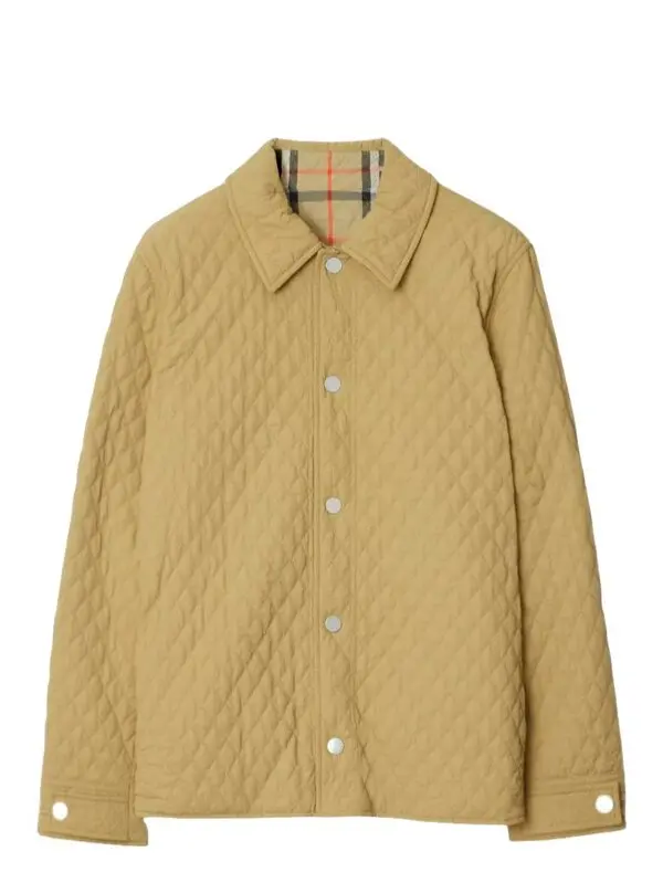 Burberry Quilted Reversible Jacket With Plaid - Flaxen