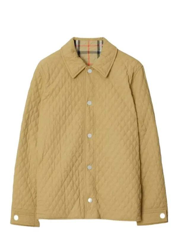 Burberry Quilted Reversible Jacket With Plaid - Flaxen