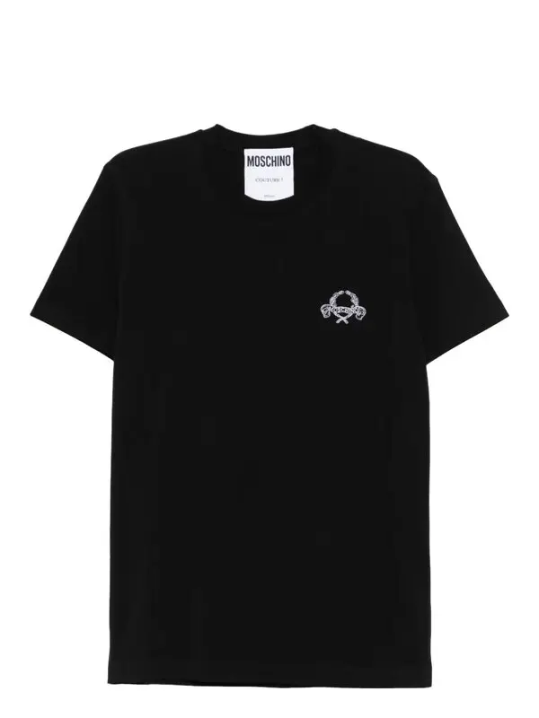 Moschino Embroidered Crewneck T-shirt - Black