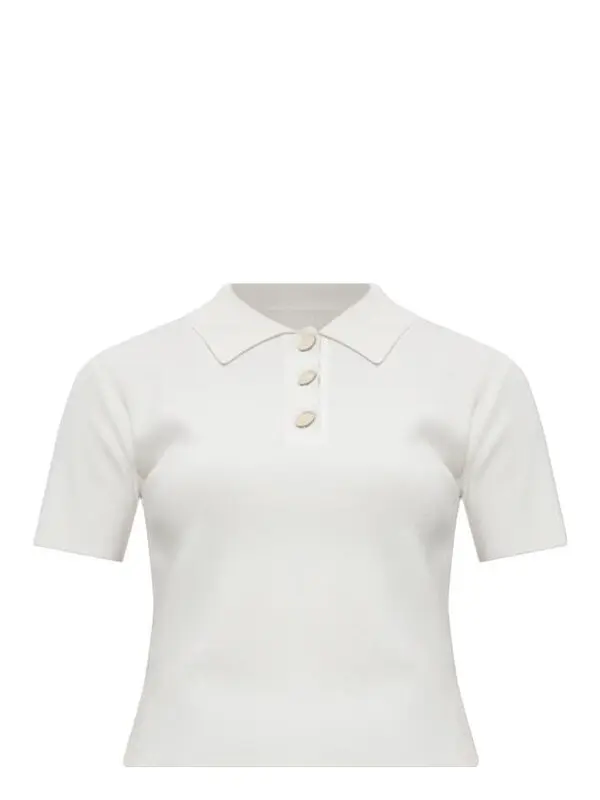 Marni Short-sleeved Fine-knit Polo Top - White