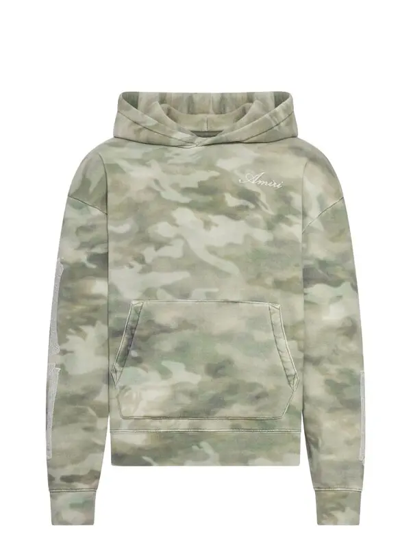 Amiri Long Sleeve Camouflage Hoodie With Logo Detail - Nude