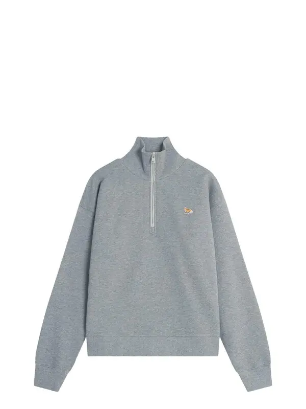 Maison Kitsuné Half-zip Sweatshirt With Fox Patch - No