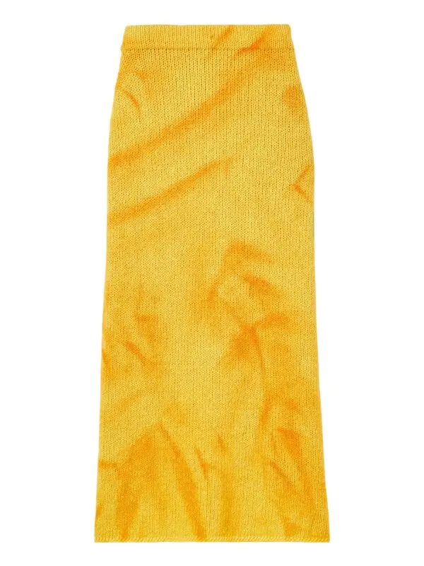 Gabriela Hearst Dorcas Tie-dyed Cashmere Midi Skirt - Yellow