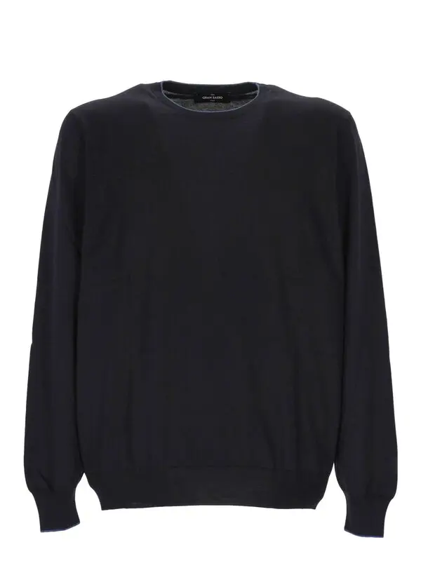 GRAN SASSO Long Sleeved Crewneck Knitted Jumper - Black
