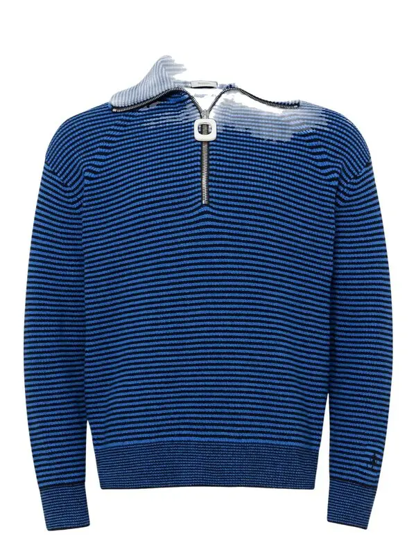 J.W.ANDERSON Striped Quarter Zip Sweater - Blue/black