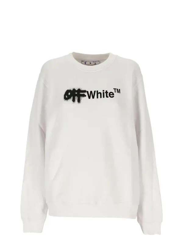 Off-White Logo Print Cotton Sweatshirt - White