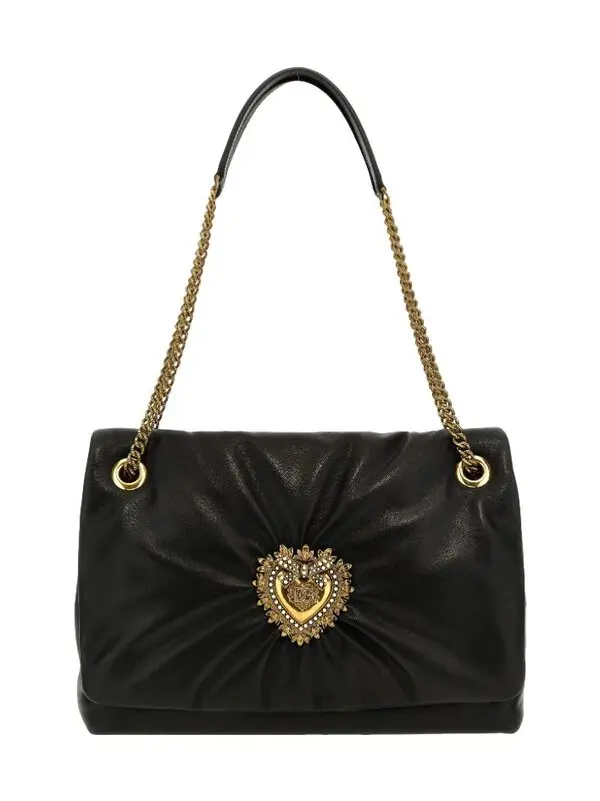 Dolce & Gabbana Embellished Heart Shoulder Bag - Black