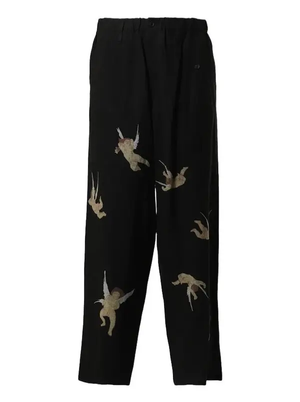 Yohji Yamamoto Printed Casual Pants - Black