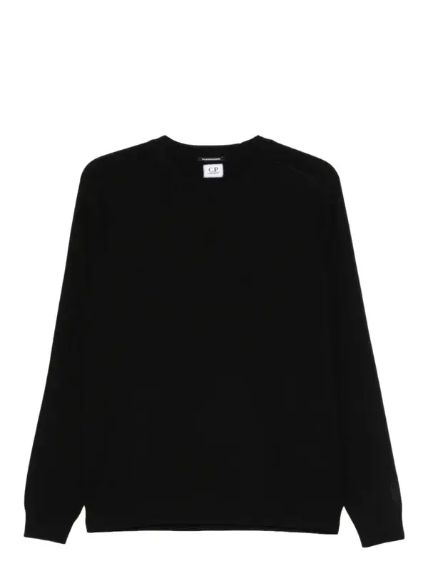C.P. COMPANY Ribbed Crew Neck Sweater - Black
