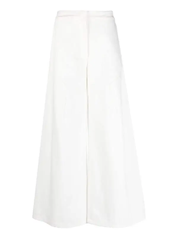 JIL SANDER High Waist Wide Leg Trousers - White