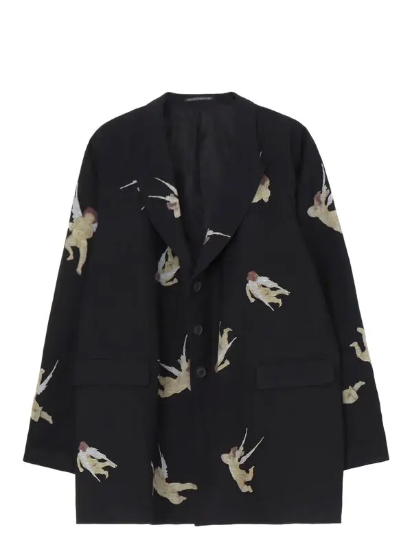 Yohji Yamamoto Angel Pattern Casual Jacket - Black