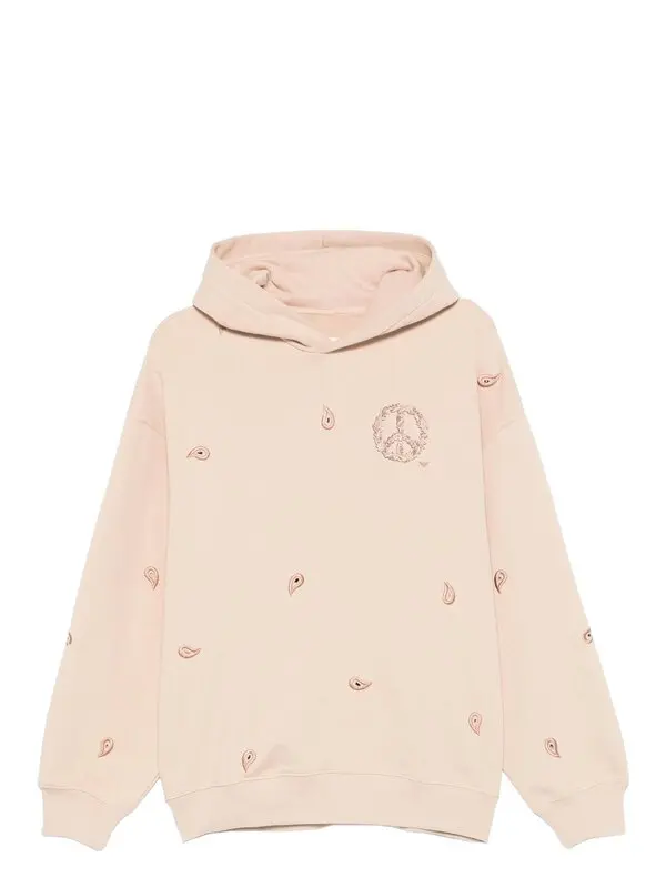 Emporio Armani Embroidered Peace Sign Hoodie - Rugby Tan