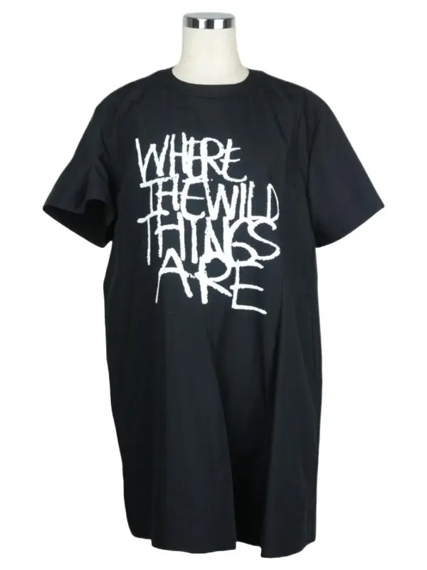 Sacai Short Sleeve Crewneck Dress - Black