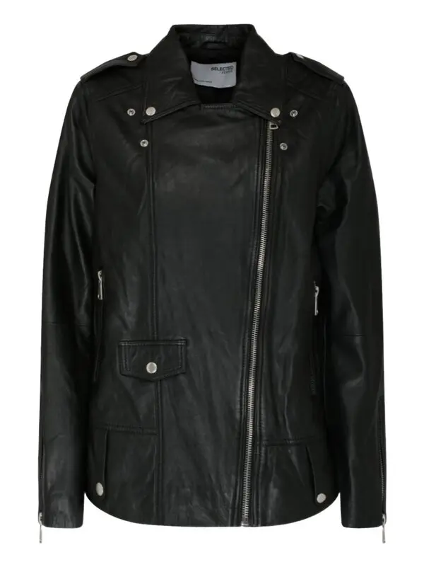 SELECTED Zip-fastening Press-stud Jacket - Black