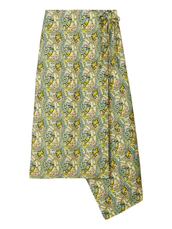 Tory Burch Printed Asymmetrical Wrap Skirt - Color Mixing