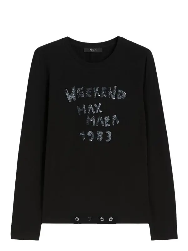Max Mara Long Sleeve T-shirt With Sequins - No