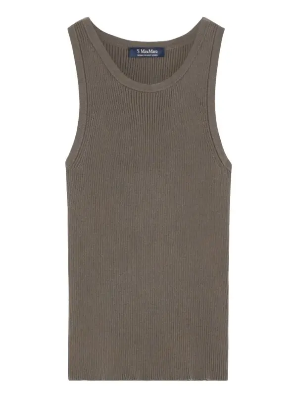 Max Mara Amburgo Ribbed Sleeveless Tank Top - Medium Gray