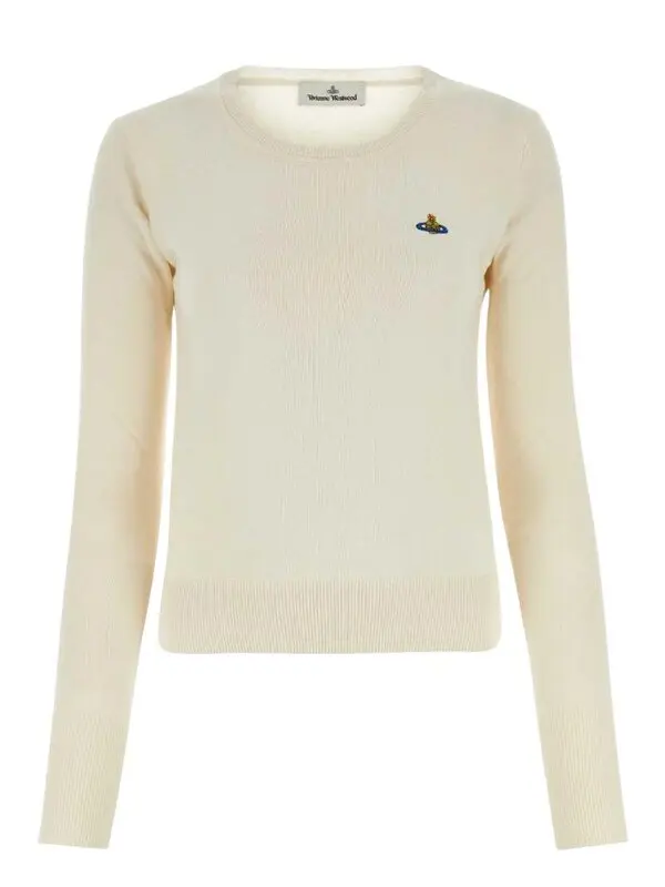 VIVIENNE WESTWOOD Orb Embroidered Long-sleeved Jumper - Nude