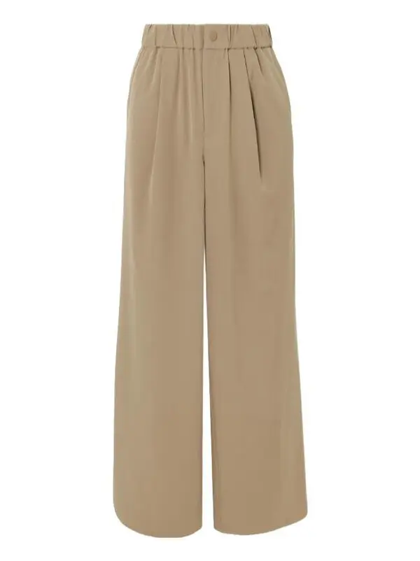 Varley Kayson Pleated Wide-leg Pants - Taupe Stone