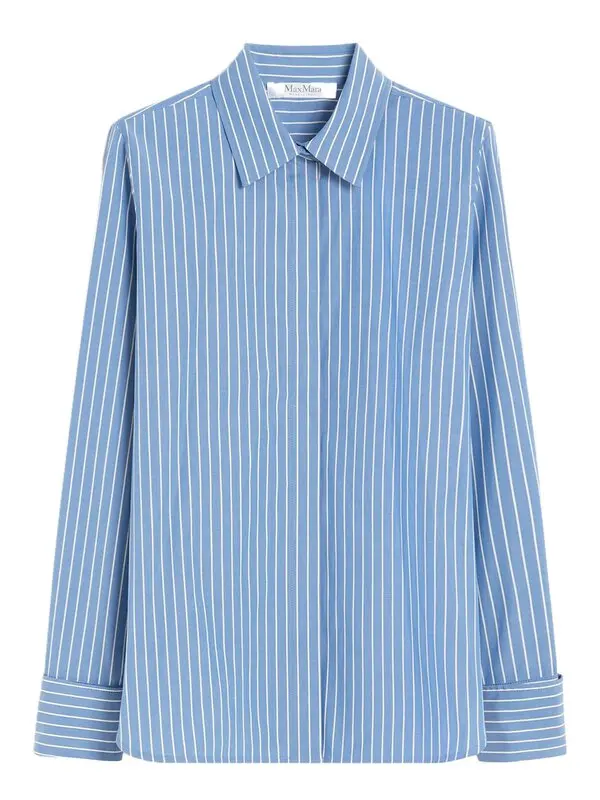 Max Mara Striped Cotton Shirt - Blue