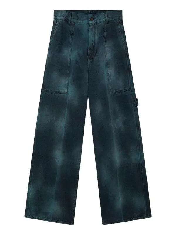 Stella McCartney Mid-rise Tie-dyed Wide-leg Jeans - Black