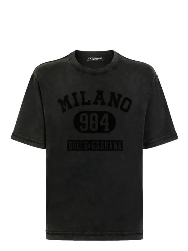 Dolce & Gabbana Dolce Gabbana Logo Printed Crewneck T-shirt - Black