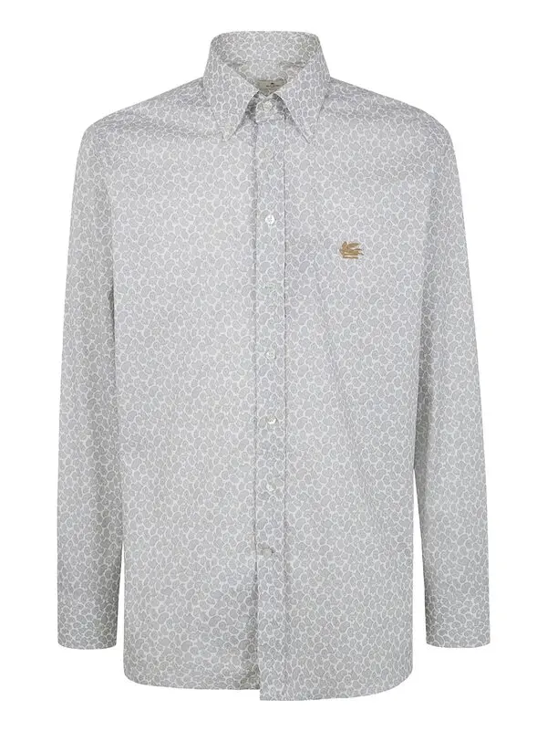 Etro Paisley-pattern Embroidered Shirt - Gray