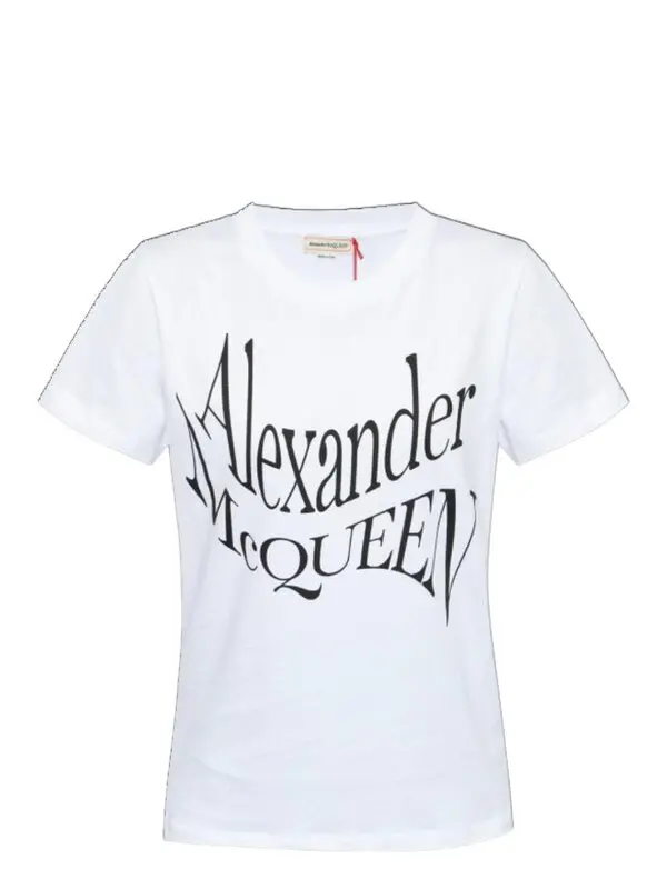 Alexander McQueen Logo Printed Crewneck T-shirt - White