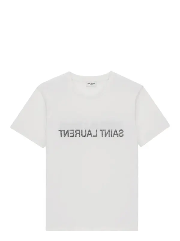 Saint Laurent Reverse Logo Crewneck T-shirt - White