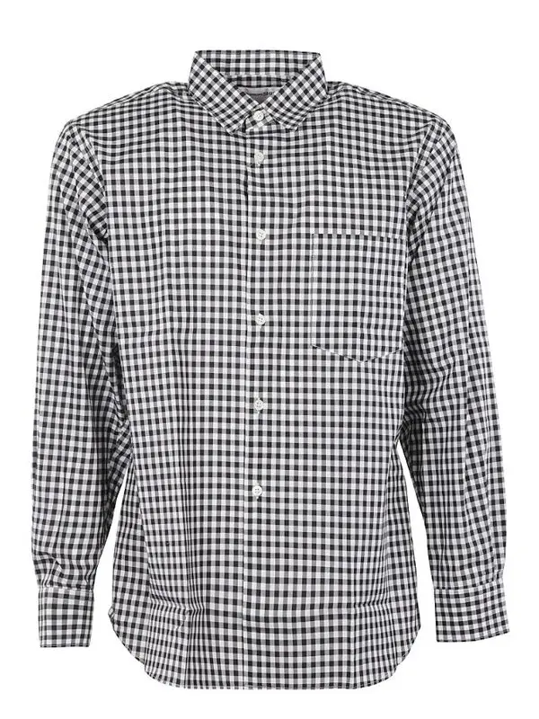 Comme Des Garçons Gingham-check Print Cotton Shirt - Gray