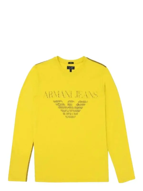 Emporio Armani T-shirt With Round Neck And Long Sleeves - Yellow