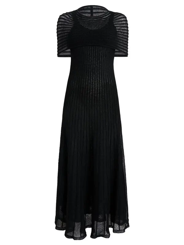 Khaite Thora Striped Dress - Black