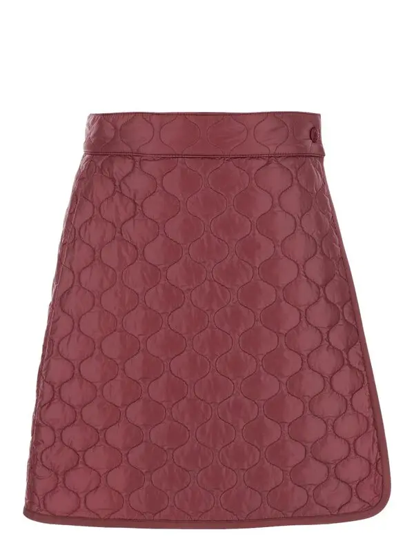Moncler High Waisted Quilted Mini Skirt - Gray