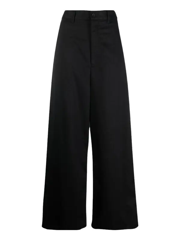 Balenciaga Drop-crotch Wide-leg Trousers - Black