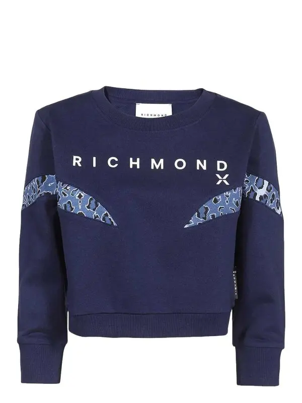 John Richmond Crew Neck Long Sleeve Sweater - Blue