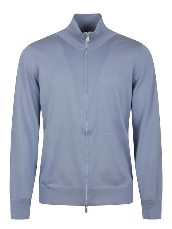 Brunello Cucinelli Zip-up Knit Cardigan - Blue
