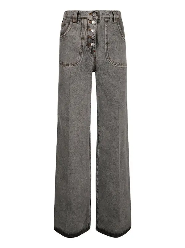 Etro Wide-legged Multi-buttoned Jeans - Gray