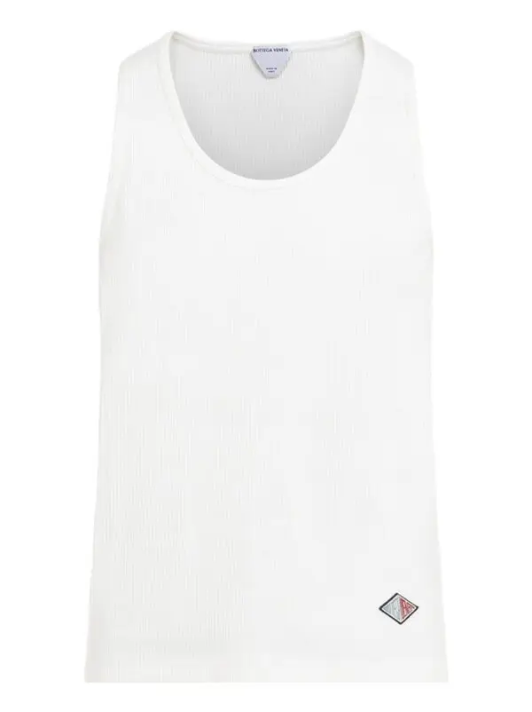 Bottega Veneta Ribbed Sleeveless Tank Top - Chalk Color