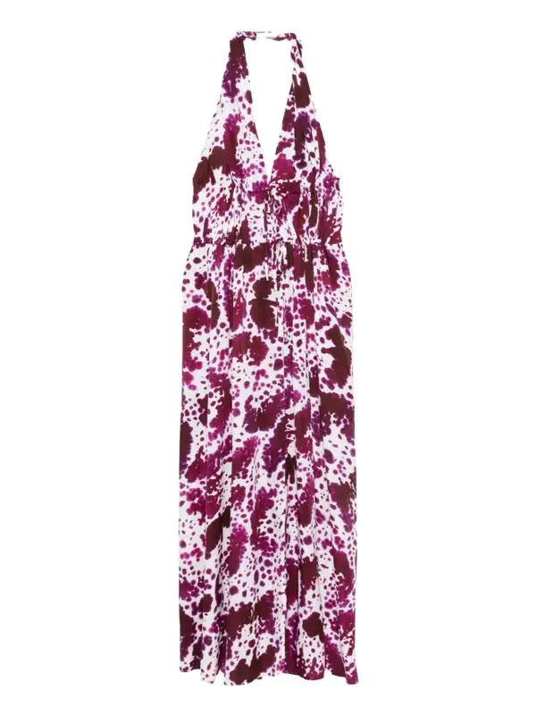 Dries Van Noten Halter Neck Maxi Dress - Red