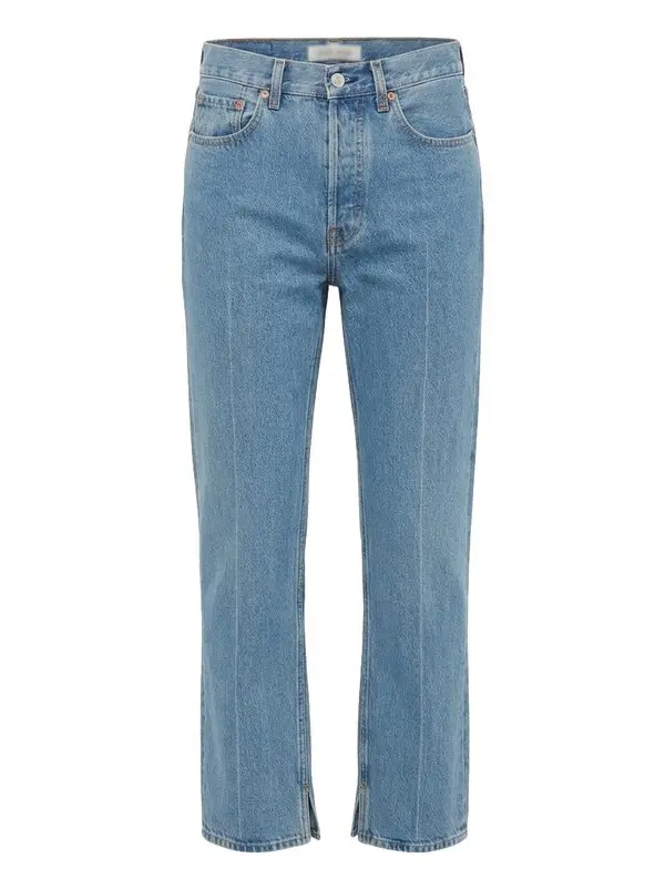 Gucci Low Waist Jeans With Logo Patch - Blue